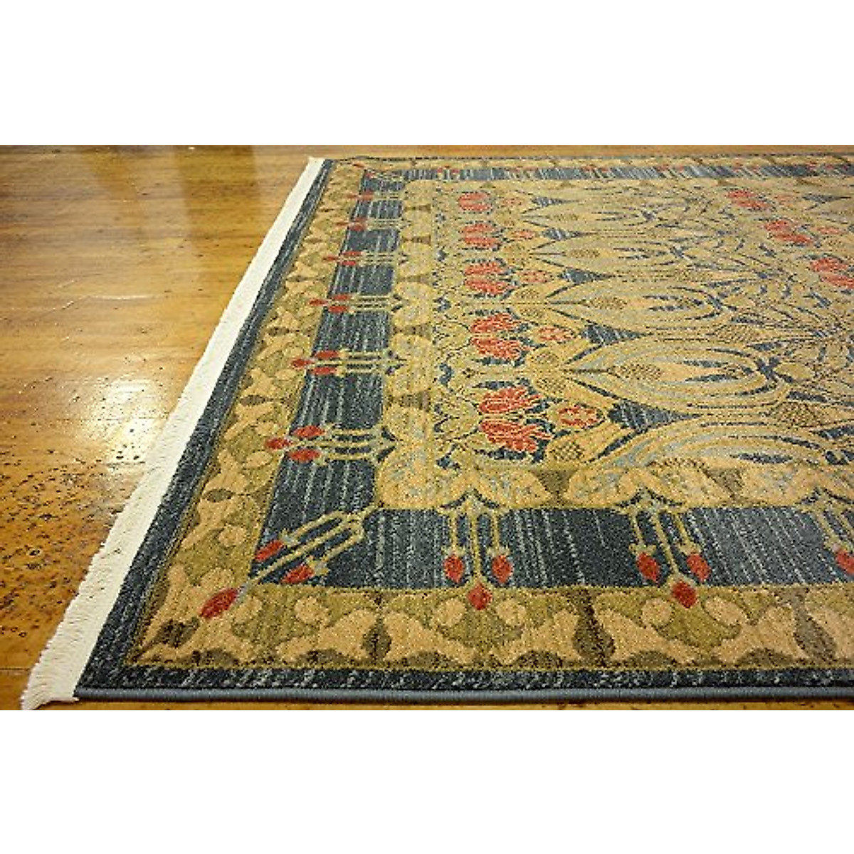 Unique Loom Edinburgh Collection Area Rug - Canmore (5' 1" x 8' Rectangle, Navy Blue/ Tan)