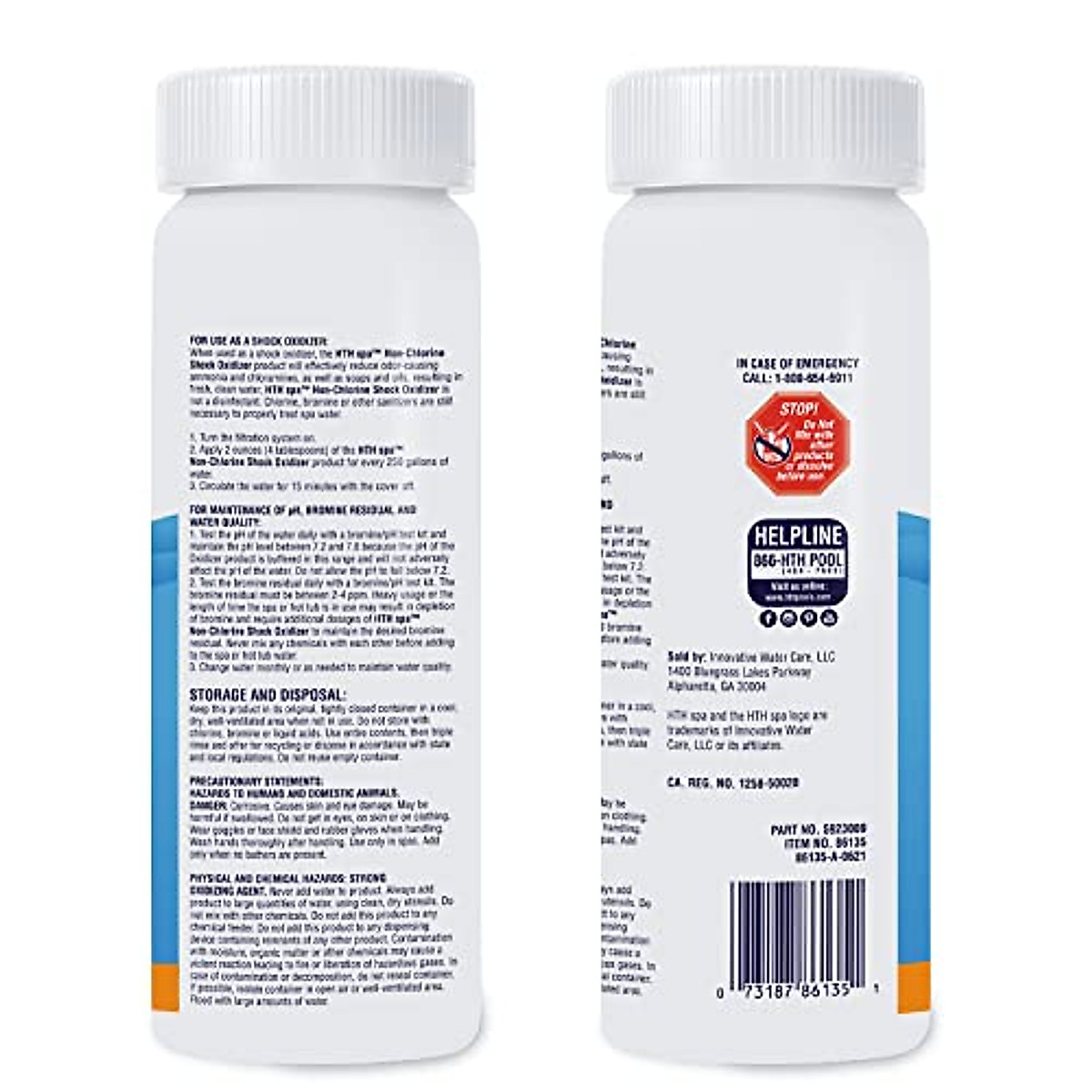 HTH Spa Care Non-Chlorine Shock Oxidizer, Spa & Hot Tub Chemical Clears Cloudy Water, 2.25 lbs