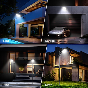 Varmtalys Solar Street Lights Outdoor Waterproof IP65, Motion Sensor Solar Street Lamps with Remote, Dusk to Dawn LED Street Lights for Yard Garden Garage with Bracket (1 Pack)