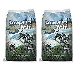 Taste of the Wild 2 Pack Pacific Stream Puppy Dry Dog Food. (2) - 5 lb. Bags with Smoked Salmon. Grain Free Dog Food, 10 Lbs. Total