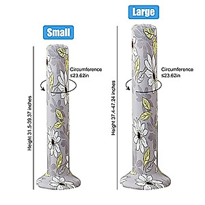 VIOKKO Tower Fan Dust Cover Dustproof Tower Cover Washable Tower Sleeve Dust-Proof Protective Cover for Household Tower Fan Pedestal Fan Floor Fan Stand Fan Decoration (Gray Flower)