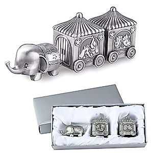 Baby Tooth Box, Kids Keepsake Organizer for Baby Teeth, My First Tooth and Curl Keepsake Box Set, Cute Children Silver Tooth Holder to Keep The Childhood Memory (Style 3)