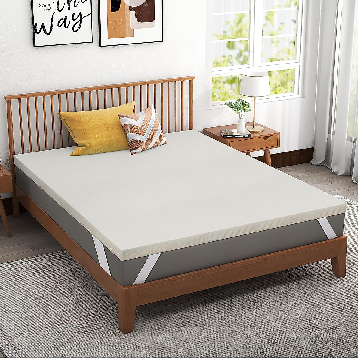 Mattress Topper, 3 Inch Queen Size Egg Crate Gel Memory Foam Bed Topper with Breathable Cover, Pressure Relief, CertiPUR-US Certified