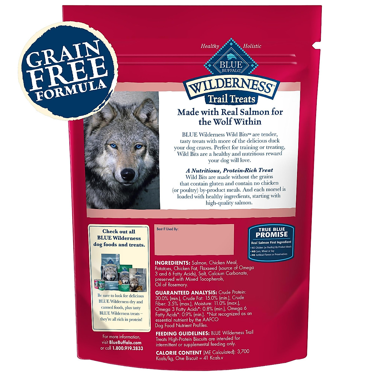 Blue Buffalo Wilderness Wild Bits Soft & Chewy Training Treats for Dogs, Grain-Free, Salmon Recipe, 4-oz. Bag