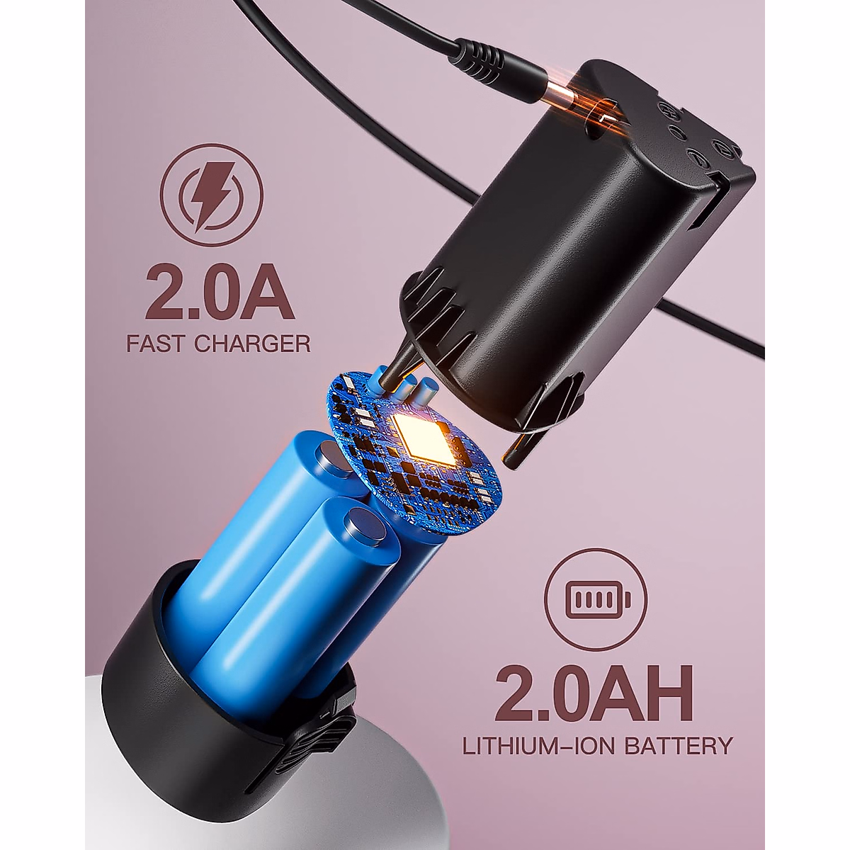 Drill Set, OUBEL 12V Cordless Drill Pink with 42 Acessories, Pink Power Drill Cordless with 3/8" Keyless Chuck, Built-in LED, 2 Variable Speed, Pink Drill for DIY Home Projects, Around the House