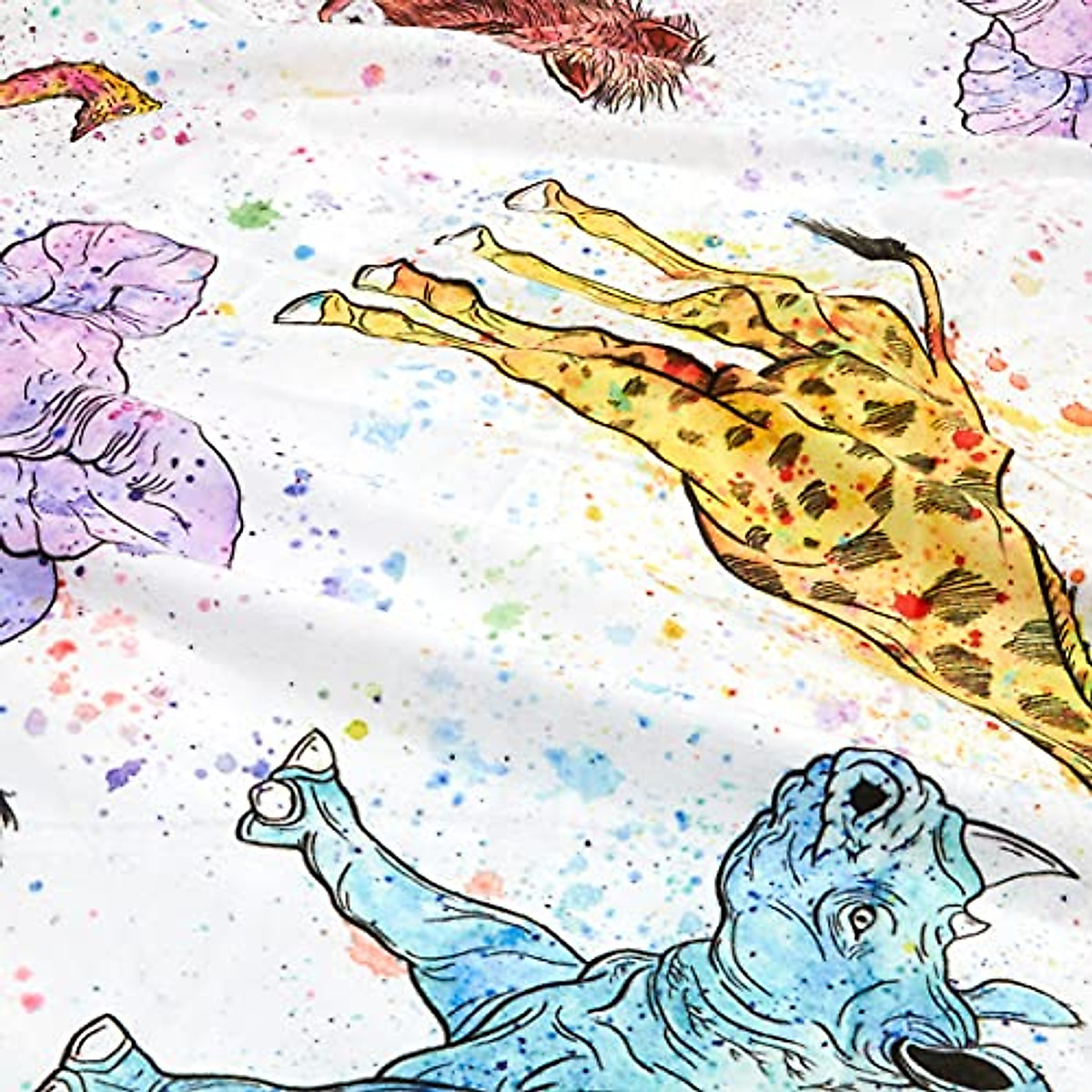 Colorful Animal Baby Blanket | 30 x 40 Inch | Extra Soft Minky Fleece | Unique Watercolor Design