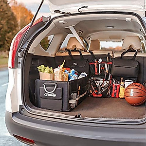 Oasser Back Seat Trunk Organizer Hanging Car Organizer Trunk Foldable Cargo Storage with 6 Large Pockets 3 Adjustable Straps