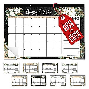 Floral Teacher Desk Calendar 2023-2024 - Academic Desk Calendar 2023-2024, 2023 Large Desk Calendar School Year 2023-2024, Calender 2023 Desk Calendar July 2023-2024, Desktop Calendar 2023-2024