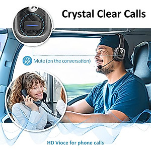 FXWONTY Trucker Bluetooth Headset, Bluetooth Headset with Microphone Noise Canceling & Mute Button, Bluetooth 5.0 Headphones for Trucker/Remote Worker/Online Class/Call Center/Zoom/Teams