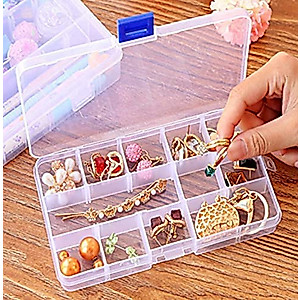 Yinpecly Component Storage Box 200x130x45mm Adjustable Divider 8 Grids Removable Compartment PP Organizer for Jewelry Beads Earring Container Tool Fishing Hook Small Accessories 1Pcs