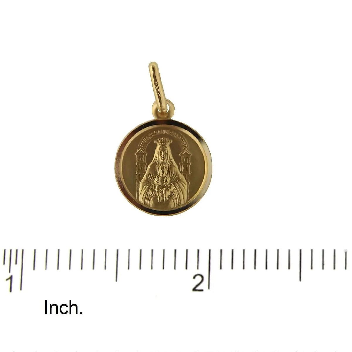 amalia 18K Solid Yellow Gold Our Lady of Coromoto Medal 13mm=0.51 inch