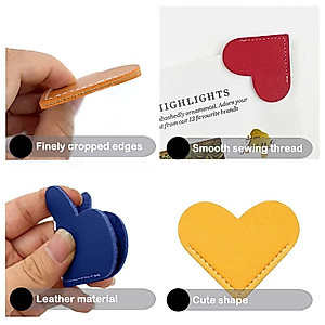 10 Pieces Leather Heart Bookmarks, Handmade Personalized Bookmarks Cute Bookmarks for Book Lovers Bookworm Gift 01