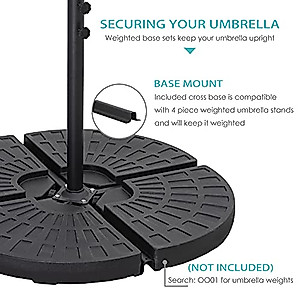 Nuu Garden 10ft Offset Patio Umbrella Outdoor Market Cantilever Umbrella, Easy Tilt Adjustment UV Protection 8 Ribs Sunbrella for Backyard, Poolside, Lawn and Garden, Red