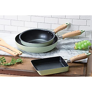 Pearl Metal HB-6664 Pot, 7.9 inches (20 cm), Induction Compatible, Compatible with All Heat Sources, Fluorine Treatment, Green, Natural Cook Pure