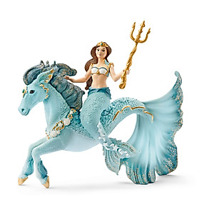 Schleich bayala, 3-Piece Playset, Mermaid Toys for Girls and Boys 5-12 years old, Mermaid Eyela Riding Underwater Horse, Blue