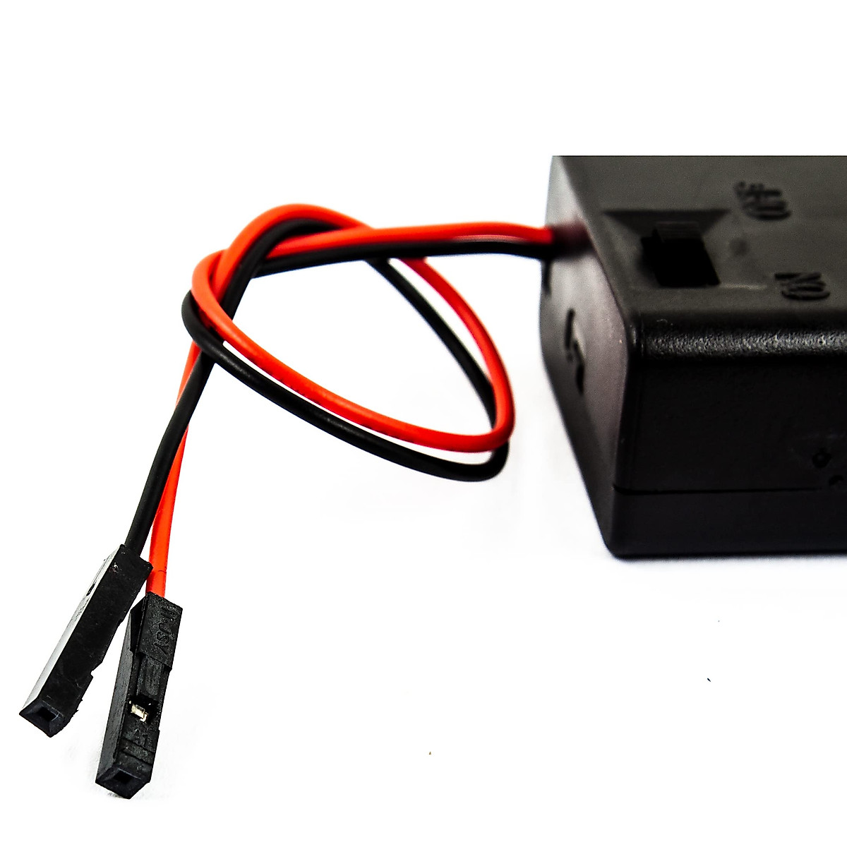 crazydiodes 2pcs Battery Holder 2 Slots aa 1.5v Total 3v Battery Box with Female Pin Header On Off Switch