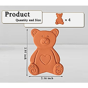 dgudgu 4 PCS Terracotta Brown Sugar Bear Keeper and Saver Brown Sugar Disc Brown Sugar Softener