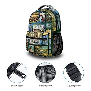 Bass Fishing Backpack School Bag Travel Daypack Rucksack for Students Gifts