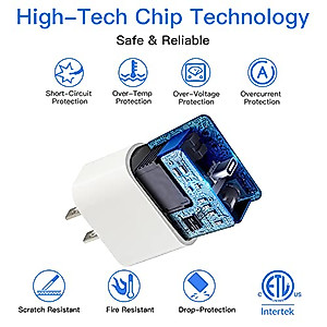 [MFi Certified] iPhone 14 13 12 11 Fast Charger, 2Pack 20W PD Type C Wall Charger Block with 6FT USB-C to Lightning Cables Compatible with iPhone 14/13/ 12/11/ XS/XR/X/ 8 Plus/iPad,White