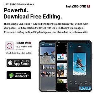 Insta360 ONE R Twin Edition - Super 5.7K Dual-Lens 360 Camera + 4K Wide Angle 60FPS with 128GB Memory Card (2 Items)