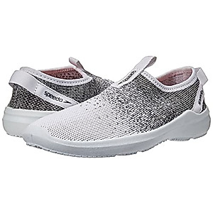 Speedo Women's Water Shoe Surfknit Pro, White/Grey/Black, 8