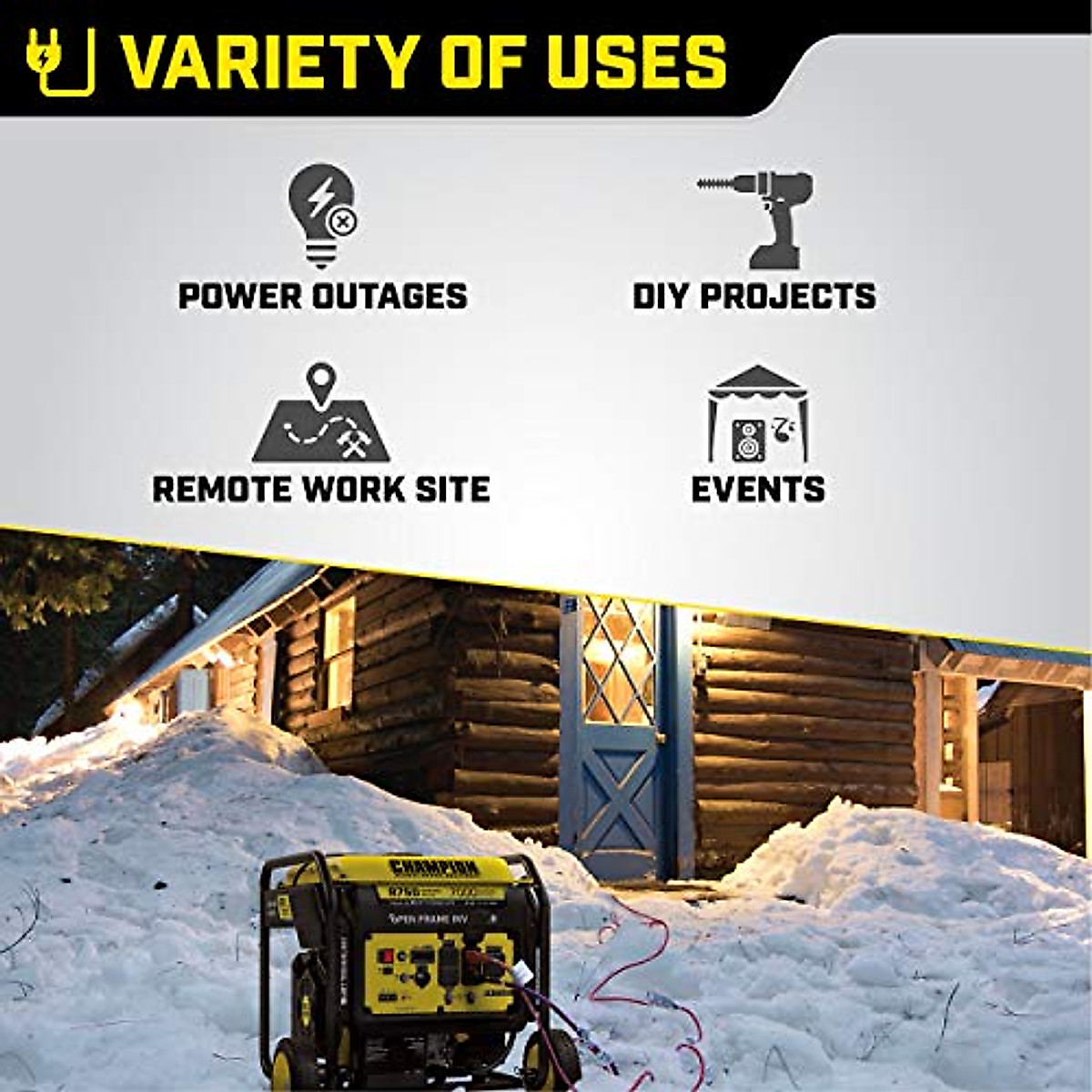 Champion Power Equipment 100520 8750-Watt DH Series Open Frame Inverter, Electric Start