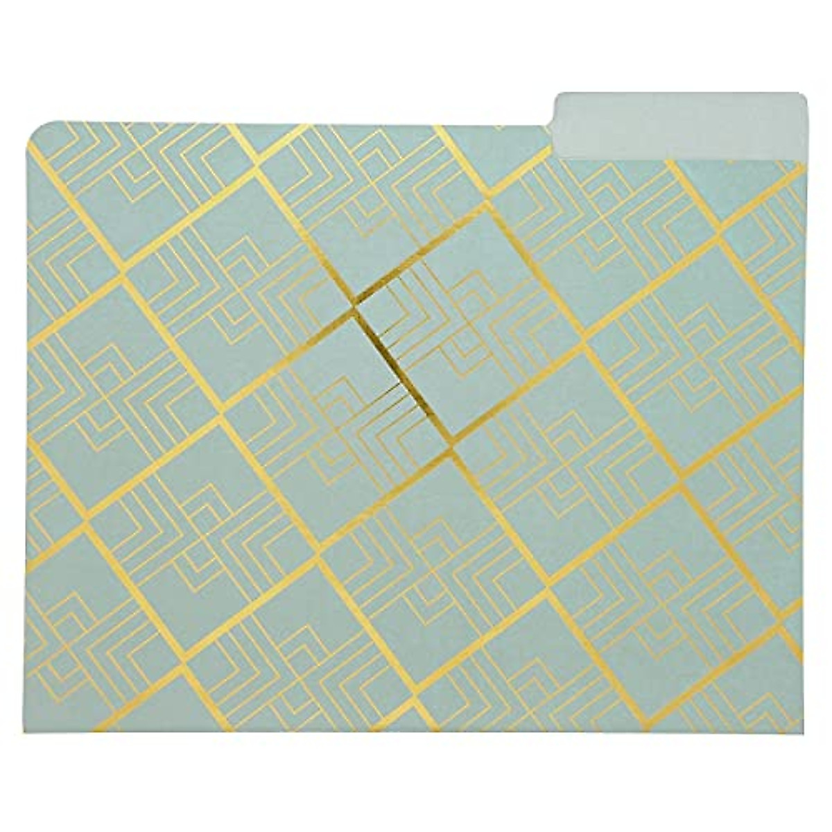 12 Pack Decorative File Folders with Gold Foil Geometrical Accents, 1/3 Cut Tab, for Office, Home Students, Letter Size (11.5 x 9.5 In)