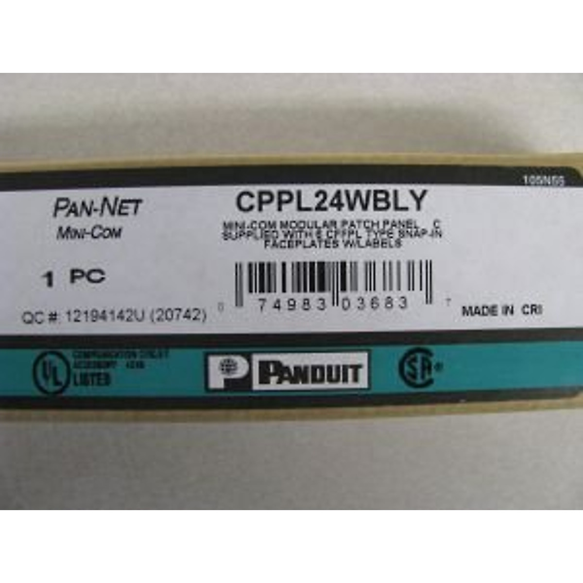 Panduit CPPL24WBLY 24-Port Flat Patch Panel, Black