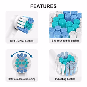 Toothbrush Heads for Oral B, 8 Pack Professional Electric Toothbrush Replacement Heads Medium Soft Dupont Bristles Replacement Toothbrush Heads Precision Clean Brush Heads Refills