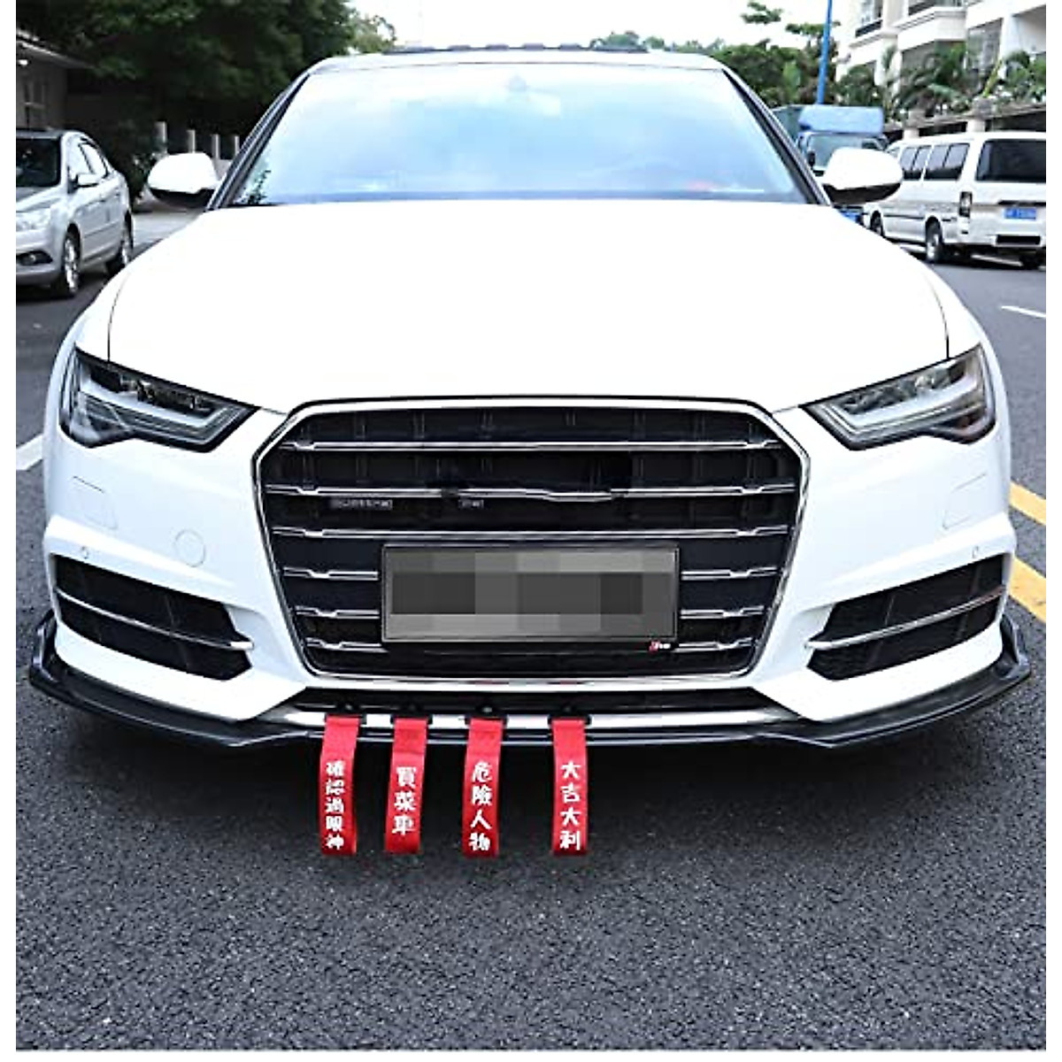 2 Pieces Car Racing JDM Tow Strap High-Strength Nylon Towing Rope Universal Auto Blue Trailer Hook Bumper Decorative with Chinese Slogan (Blue)