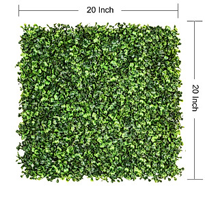 DearHouse 12 Pieces 20"x 20" Artificial Boxwood Panels Topiary Hedge Plant, Privacy Hedge Screen UV Protected Suitable for Outdoor, Indoor, Garden, Fence, Backyard and Decor