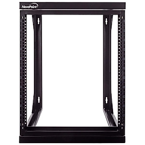NavePoint 12U Server Rack with Swing Gate - 12U Wall Mount Rack for 19 Inch IT Equipment Open Frame Rack – Network Rack Wall Mount for AV & Server Equipment 18” Deep 12U Rack, Black