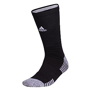 adidas 5-Star Team Cushioned Crew Socks (1-Pair), Black/White, Large