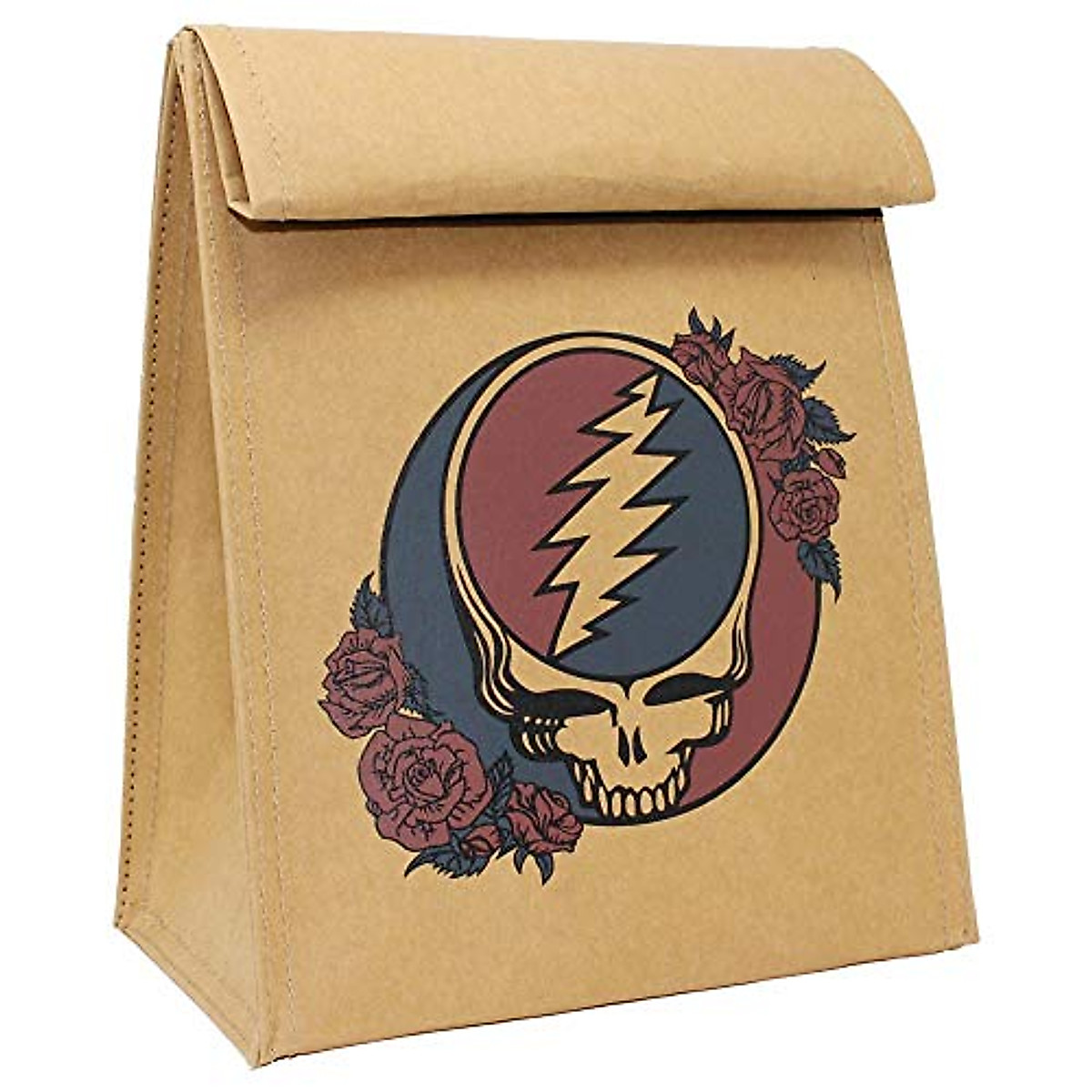 Ripple Junction Grateful Dead Steal Your Face Logo Roll Top Lunch Bag Reusable and Washable