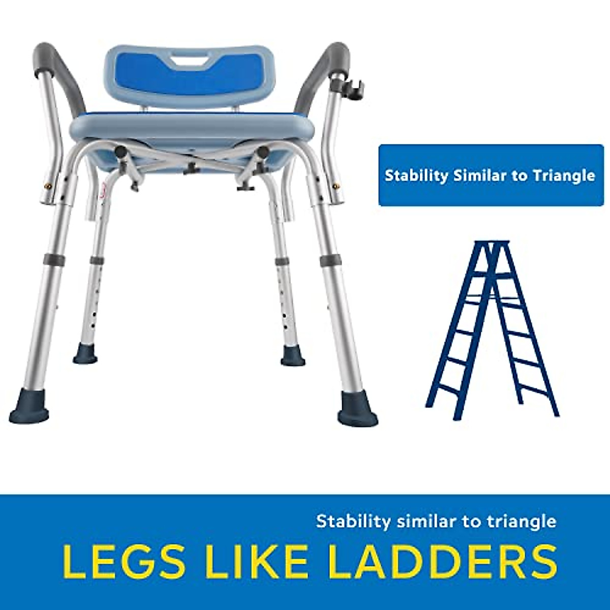 Brosive Shower Chair for Inside Shower,Shower Bench for Elderly and Disabled Heavy Duty Shower Seat Bath Chair with Arms and Back,Bathroom Chair for Bathtub Shower Chairs for Seniors for Shower Stall