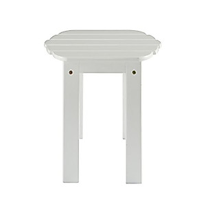 Linon Adirondack, White End Table, 18.5"D x 18.11"W x 18.11"H