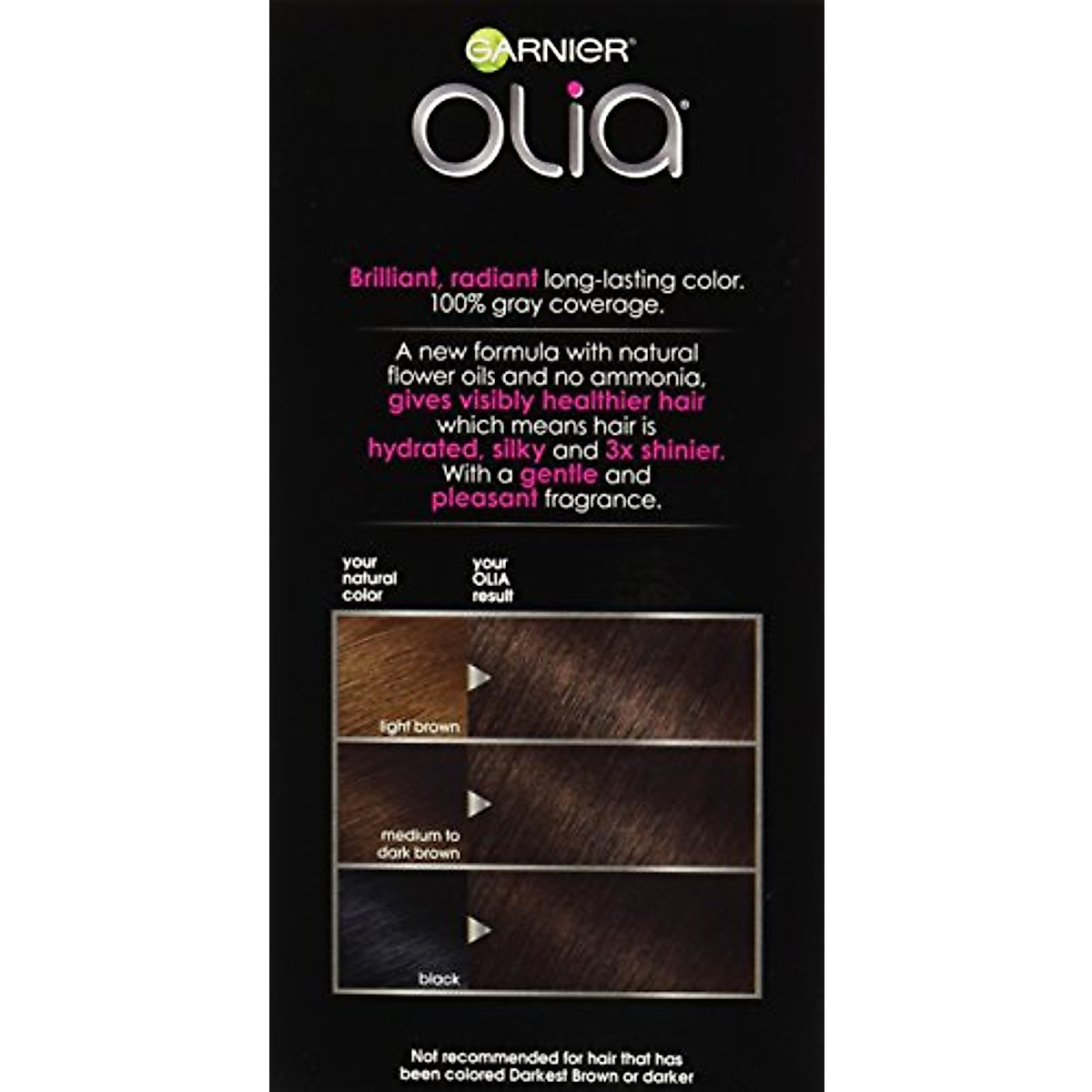 Garnier Hair Color Olia Ammonia-Free Brilliant Color Oil-Rich Permanent Hair Dye, 4.15 Dark Soft Mahogany, 1 Count (Packaging May Vary)