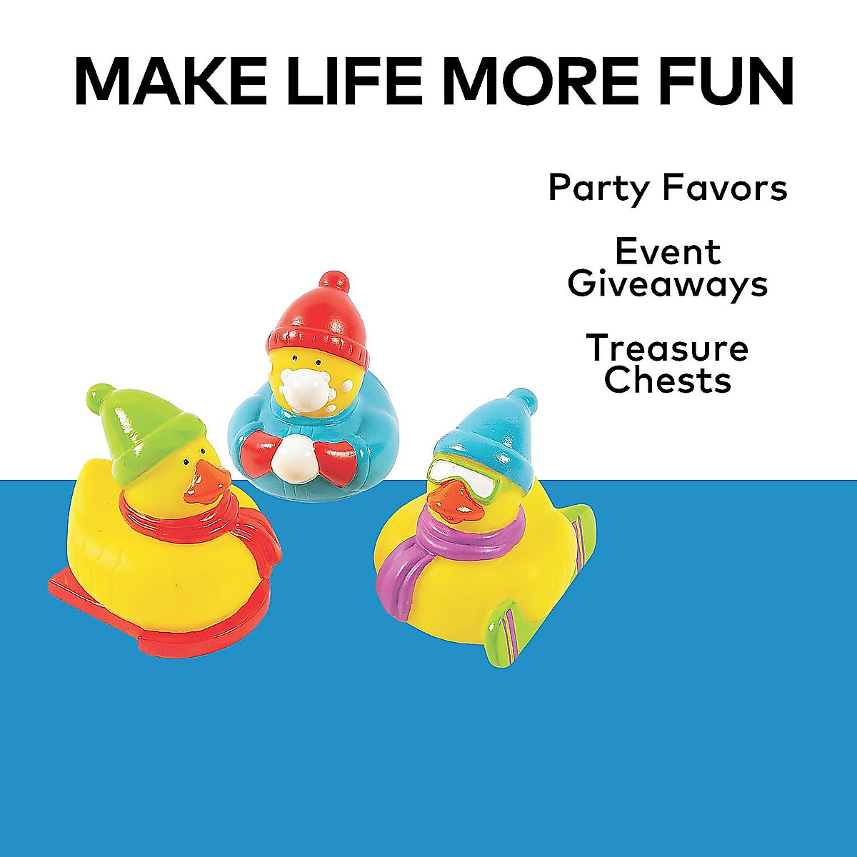 Fun Express Winter Sports Rubber Duckies - Toys - 12 Pieces