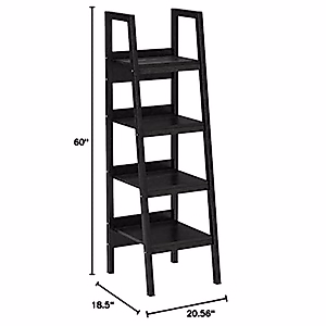 Ameriwood Home Lawrence 4 Shelf Ladder Bookcase Bundle, Black