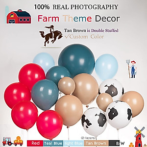 Cow Balloon Garland Arch Kit Western Cowboy blue red Farm animal print Balloons Farm theme birthday for Boy party my first rodeo party decorations