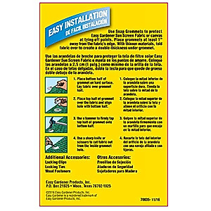 Easy Gardener 70035, Snap Grommets, Sun Screen Accessory, 10 Pieces