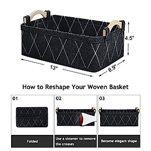 KWLET Small Baskets Collapsible Storage Bin Fabric Organizer for Shelves Underwear Socks Bra Towel Toiletry Baby Products Empty Gift Basket