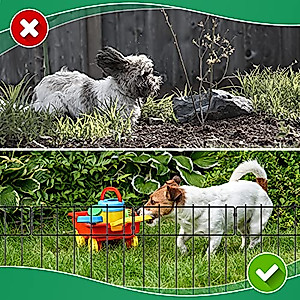 Loninak 10 Pack Animal Barrier Fences, 17 Inch(H) X 10 Ft(L) No Dig Fence Decorative Fence Rustproof Metal Wire Garden Fence Border for Dog Rabbits Ground Stakes Defence Yard Landscape Patio T Shape.