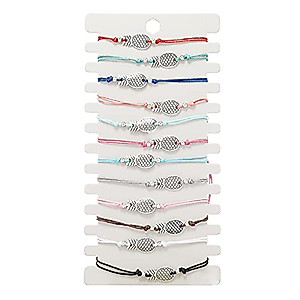 12Pcs Adjustable Braided Infinity Star Wish Bracelet Colorful String Butterfly Wrap Bracelet Handmade Friendship Jewelry for Women Best Friends-pineapple