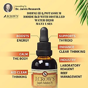 J.CROW'S® Lugol's Solution of Iodine 2% 2oz