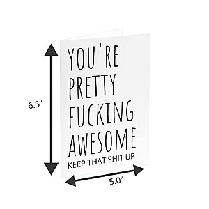 Oh Shirt and More LLC You're Pretty Fucking Awesome, Funny Thank you Card with envelope, Funny Sarcastic Encourage Thanks Greeting Card