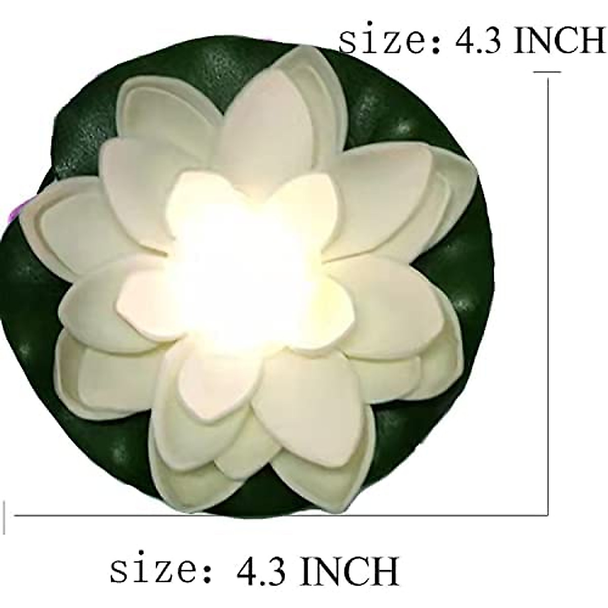 Assaoy Floating Pool Lights,Lotus Flowers Lights,Fun Pool Accessories,Pond Light LED Candles Artificial Flower W/Water Lily Pad for Pool at Night,Garden Wedding Back to School PartyDecor 8Pcs