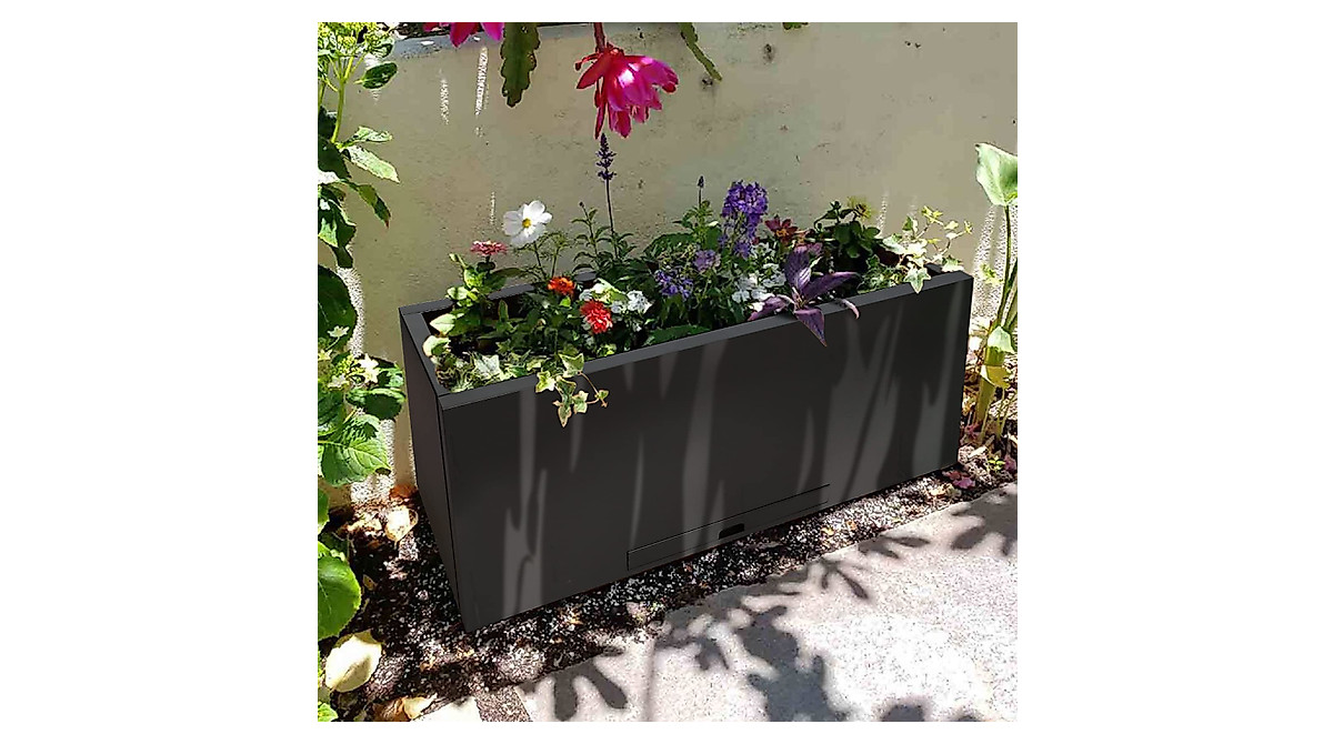 KOL Galvanized Steel Planter Box - Large Indoor & Outdoor Modern Design