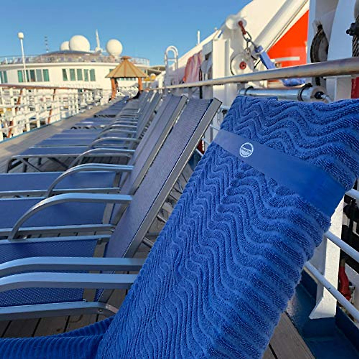 Towel Bands (4 Pack) - The Better Towel Chair Clips Option for Beach, Pool & Cruise Chairs