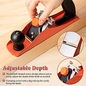 Dreyoo No.4 Adjustable Hand Planer with 2 Inch Replacement Blade, Wood Planer for Woodworking, Smoothing Bench Plane Jointer Plane for DIY Door Installation